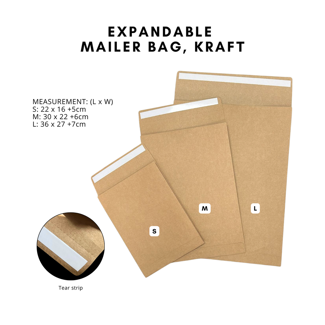 CUSTOM PRINT: Expandable Kraft Mailer | Packink Singapore